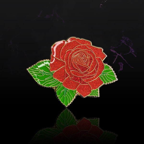 Rose Enamel Pin - Etsy