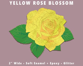 Yellow Rose Hard Enamel Pin - Etsy