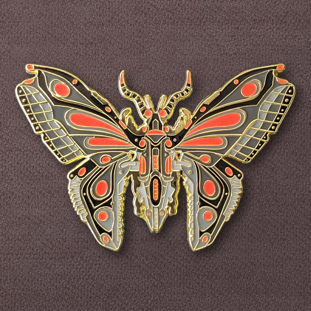Red Robot Butterfly Enamel Pin Glow in the Dark Collectible Lapel Pin ...