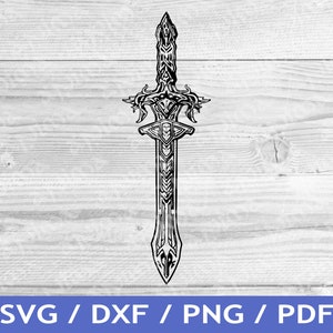Legendary Sword SVG Cut Out / Sword Cricut Design / Dagger T Shirt ...