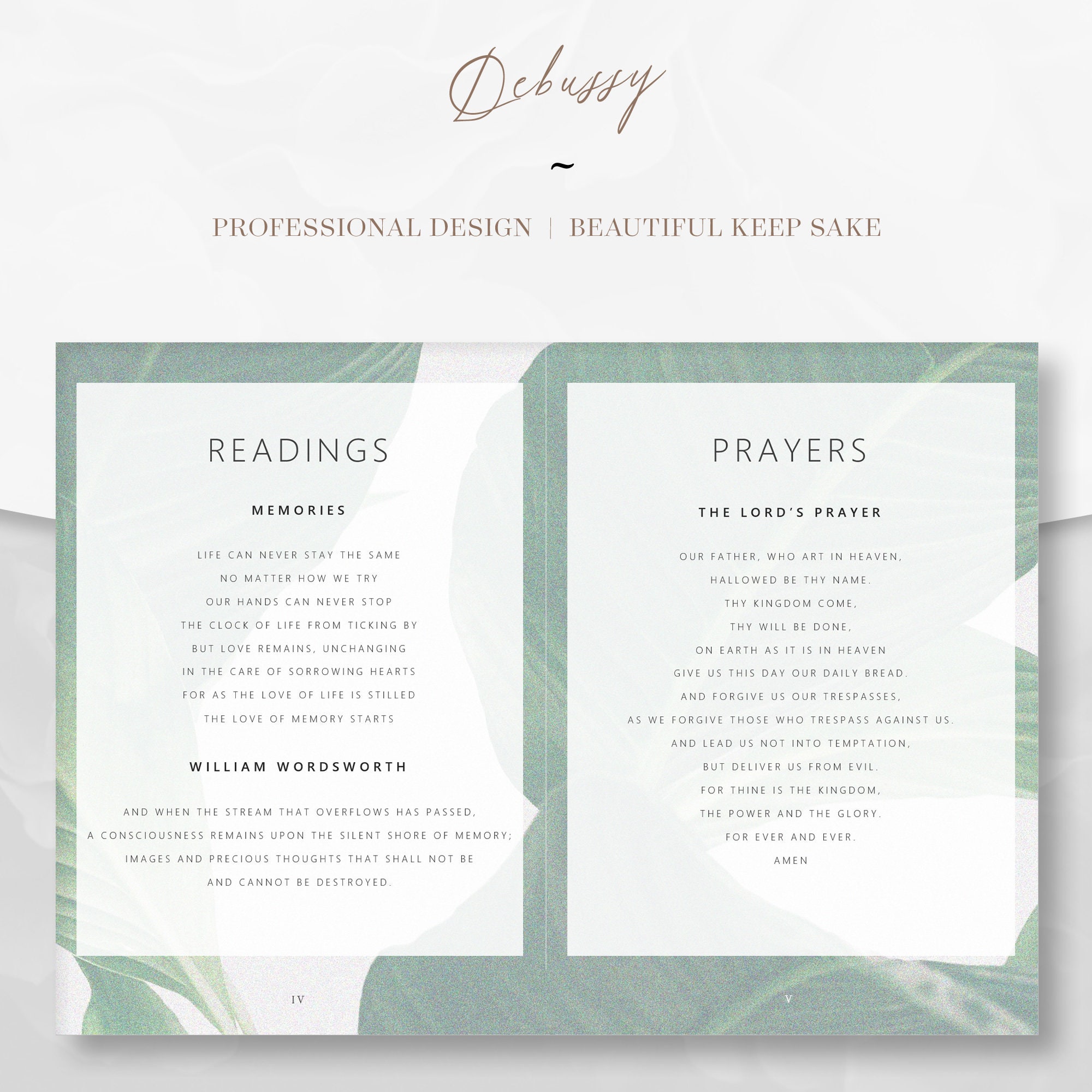 Order of Service Funeral Template for Word | Editable Funeral Program ...