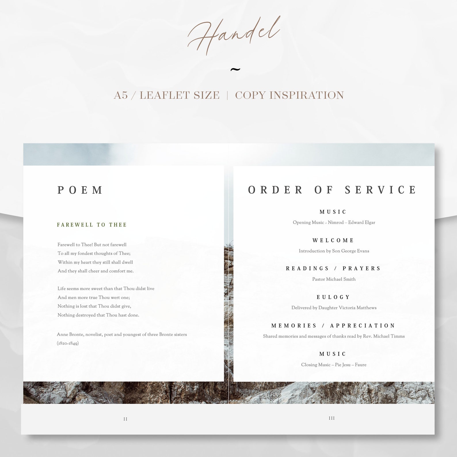 Funeral Order of Service | Funeral Program Template | Obituary Template ...