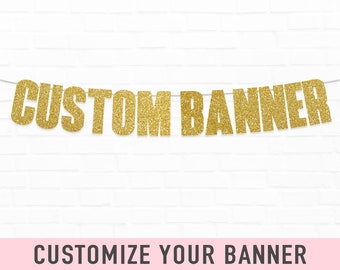 Custom Banner in Brush Font, Personalized Party Decorations, Custom ...