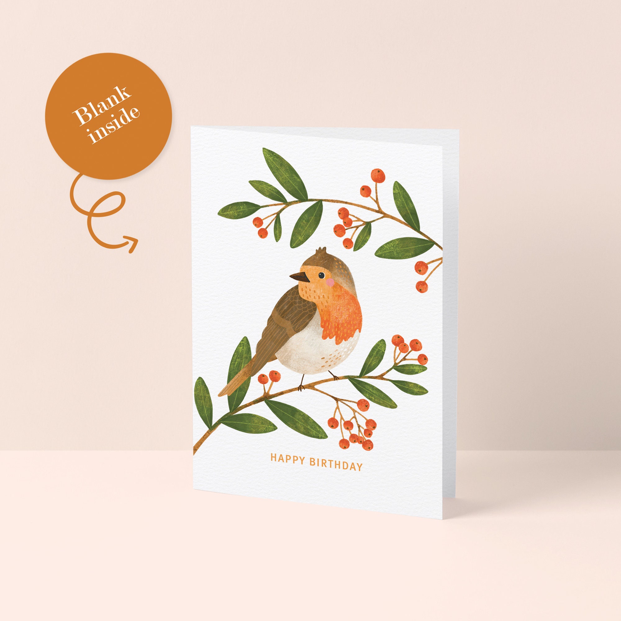 Birthday Card Robin Birthday Card British Bird Card Winter - Etsy