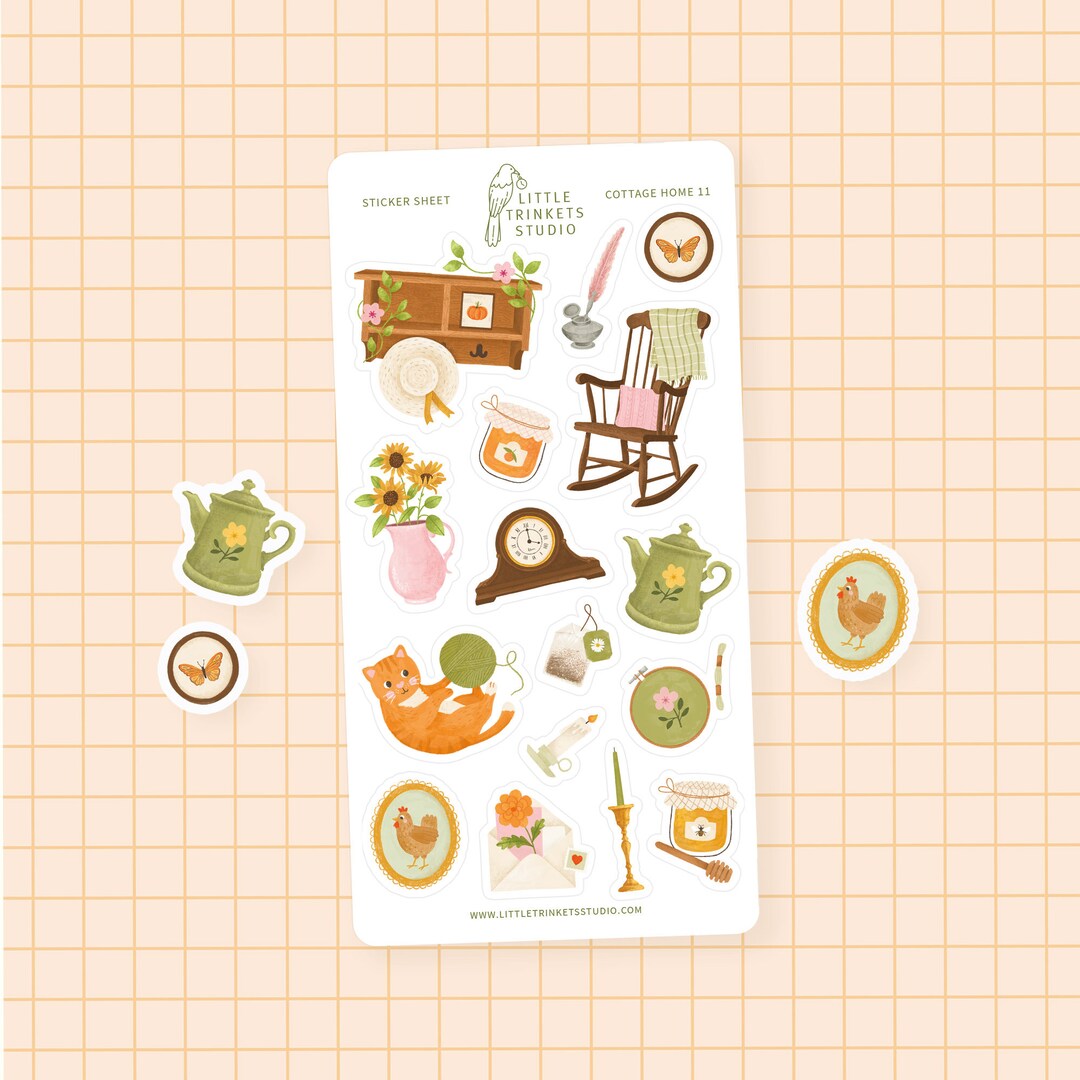 Cottage Core, Planner Stickers, Bullet Journal Stickers, Scrapbook ...