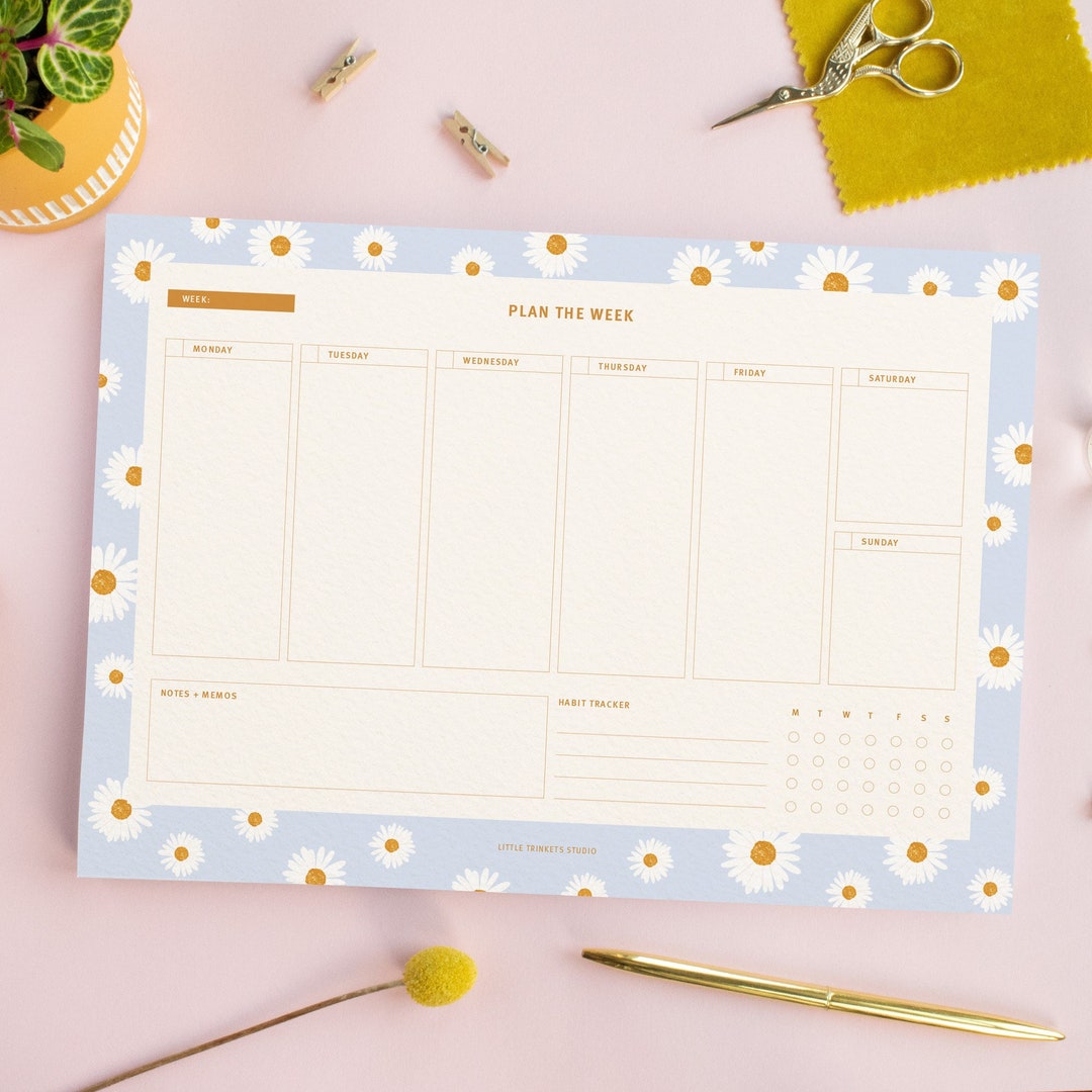 A4 Week Planner, to Do List Notepad, Plan Daily Notepad, Desk Pad ...
