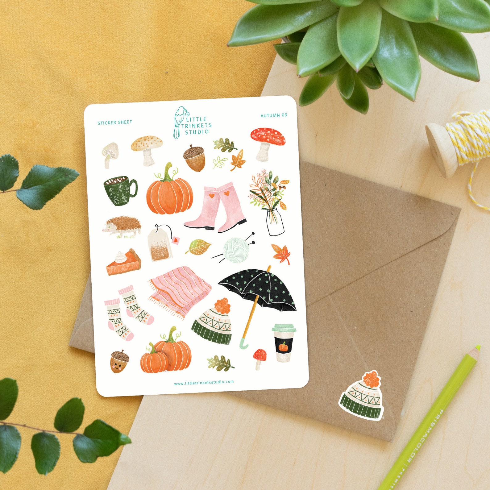 Autumn Sticker Sheet Planner Stickers Pumpkin Stickers | Etsy