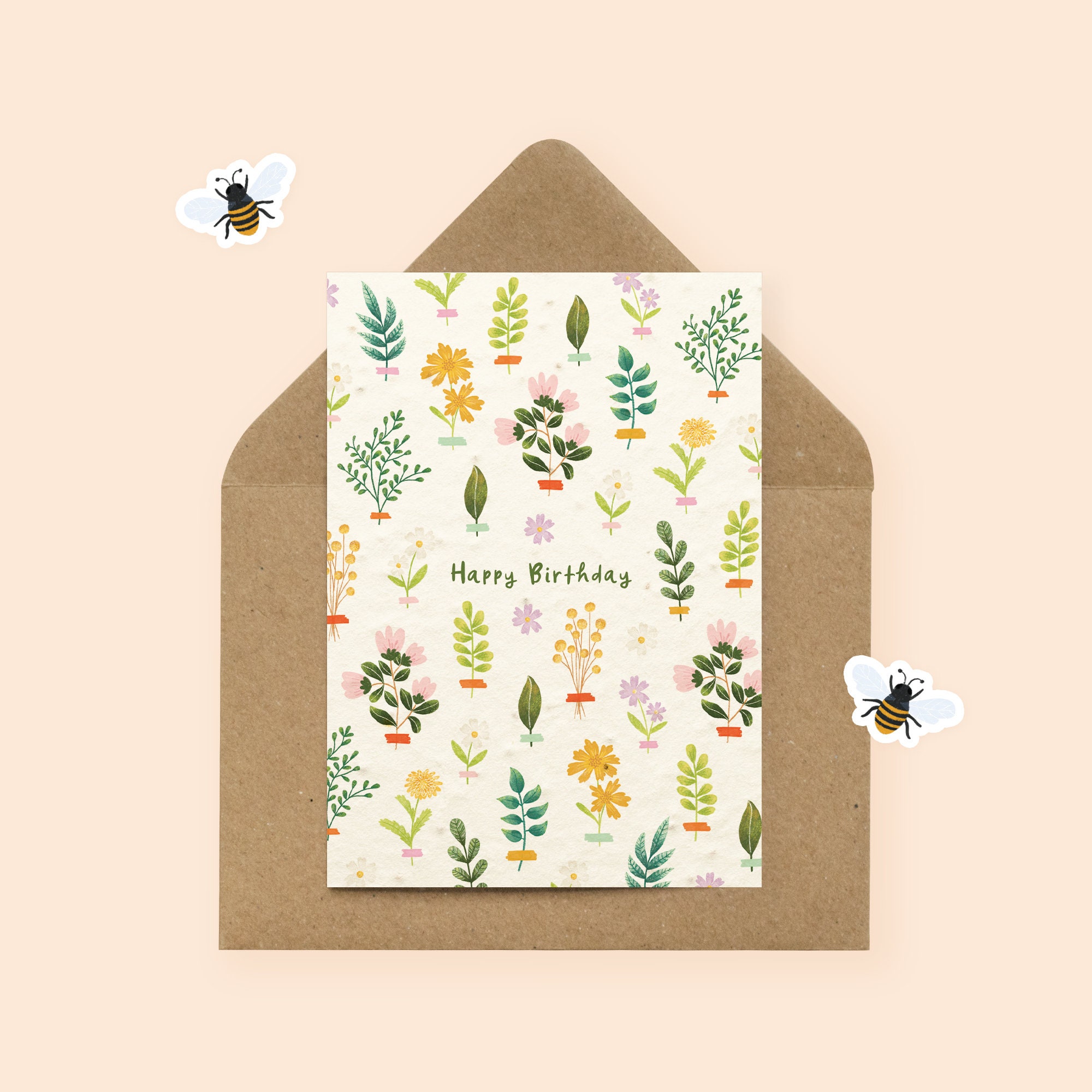 Plantable Flower Seed Paper Cards, Birthday Card, Congratulations, Seed ...