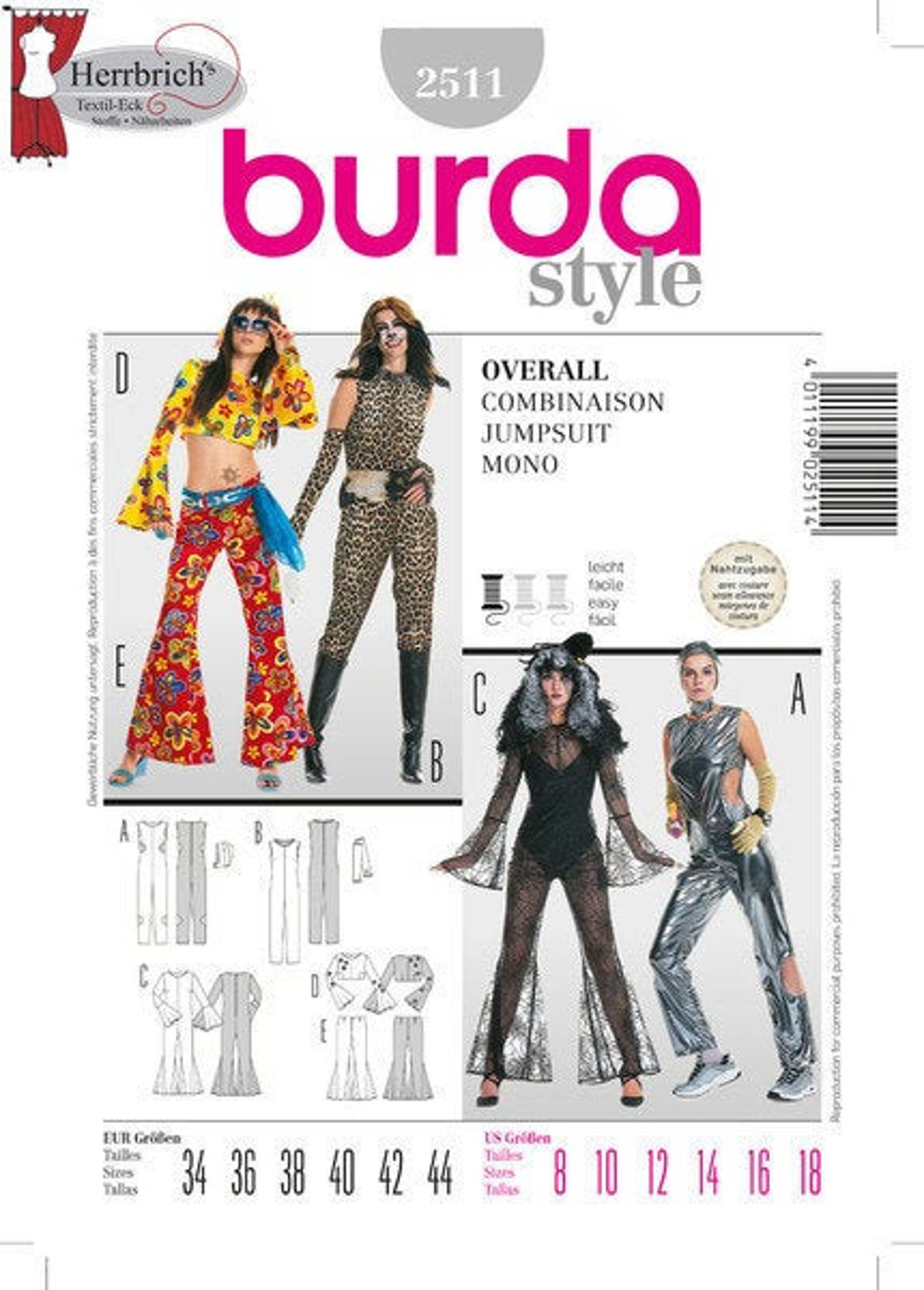 Burda Sewing Pattern 2511 Hippy Jumpsuit - Etsy
