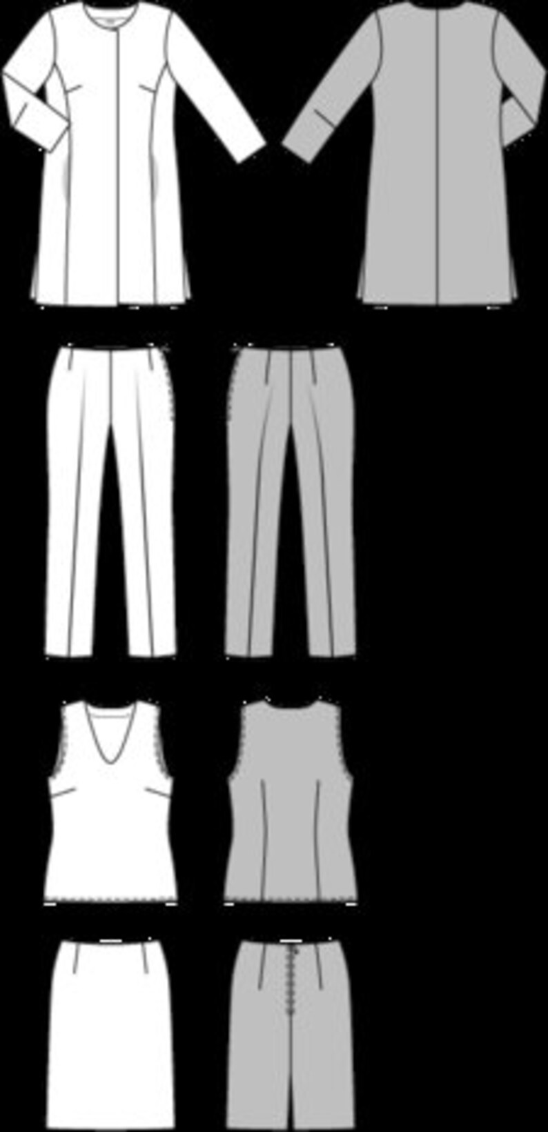 Burda Sewing Pattern 7075 Combination Long Blazer Top - Etsy