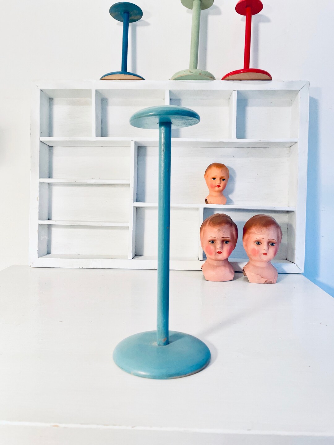 Mid Century Large Hat Stand Vintage Blue Hat 50s Rockabilly 24 Cm High ...