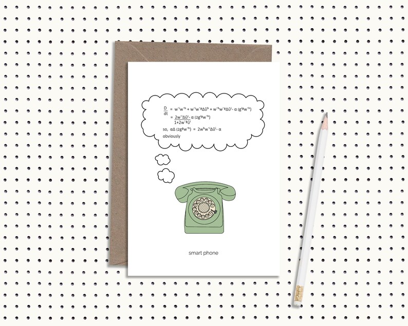 Smart Phone Birthday Card Funny Card Pun Nerd Geek | Etsy