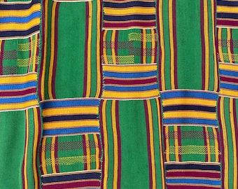 Authentic Green Kente 6 Yards Genuine Ghana Handwoven Kente - Etsy