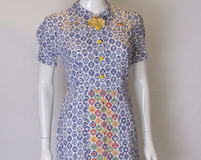 A Vintage 1940s CC41 Dress With Contrasting Panels - Etsy