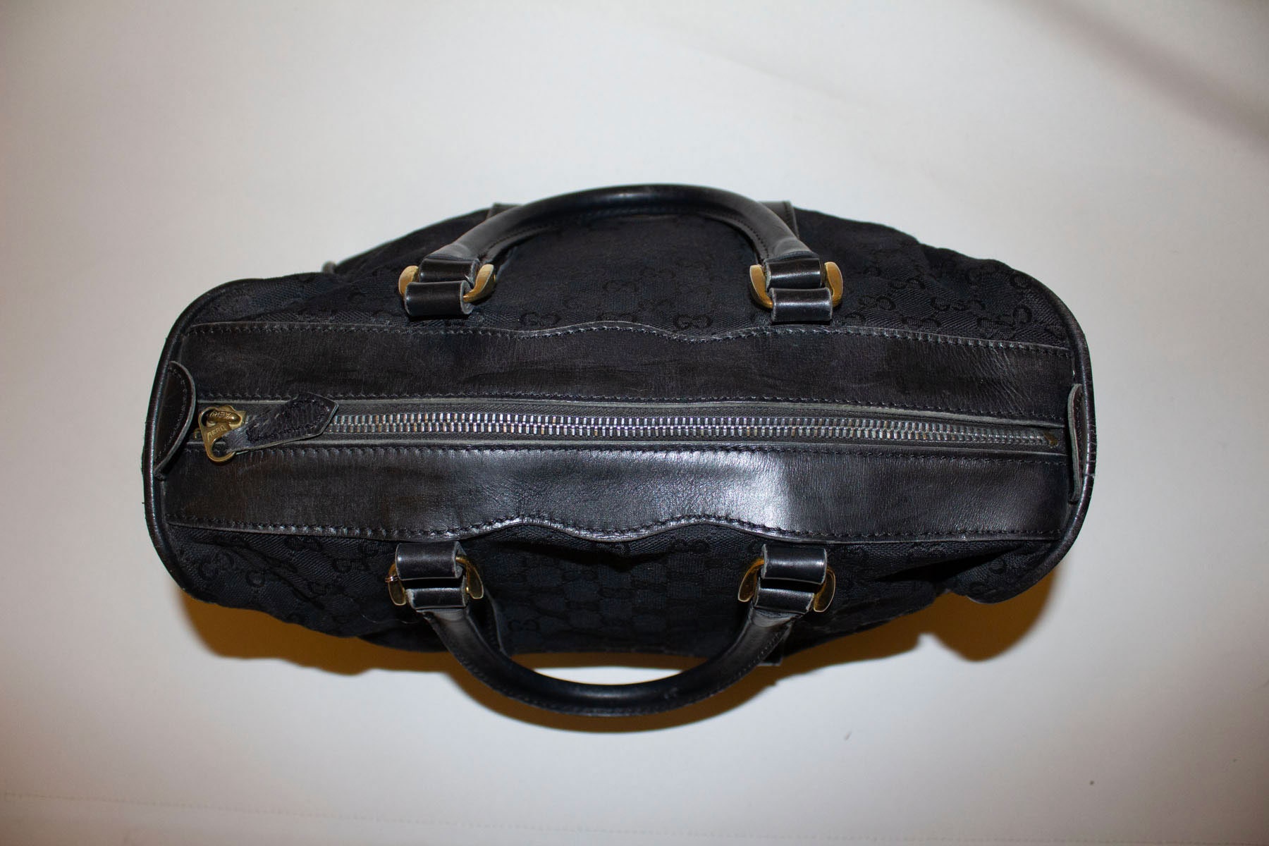 Vintage Gucci Black Fabric Barrel Bag - Etsy