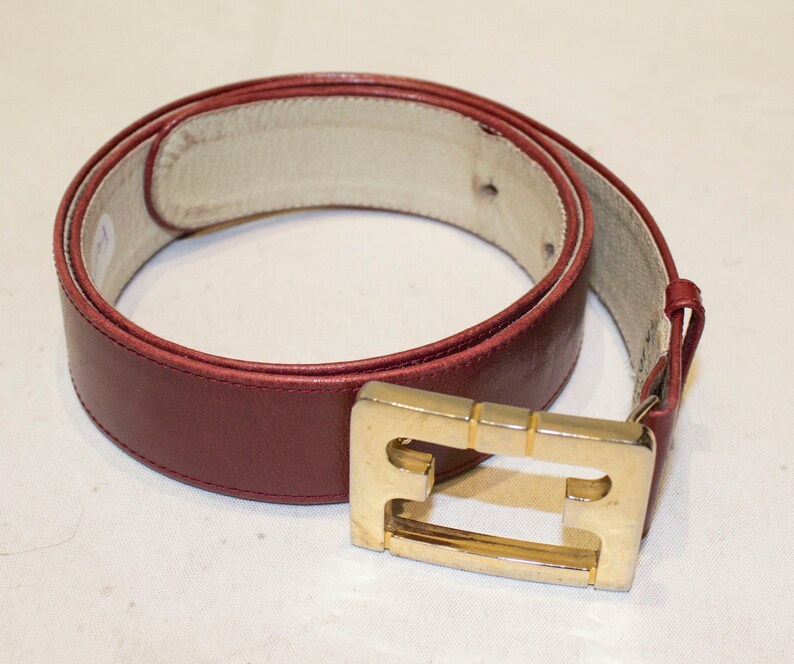 A Vintage Burgandy 1990s Ferragamo Leather Waist Belt - Etsy