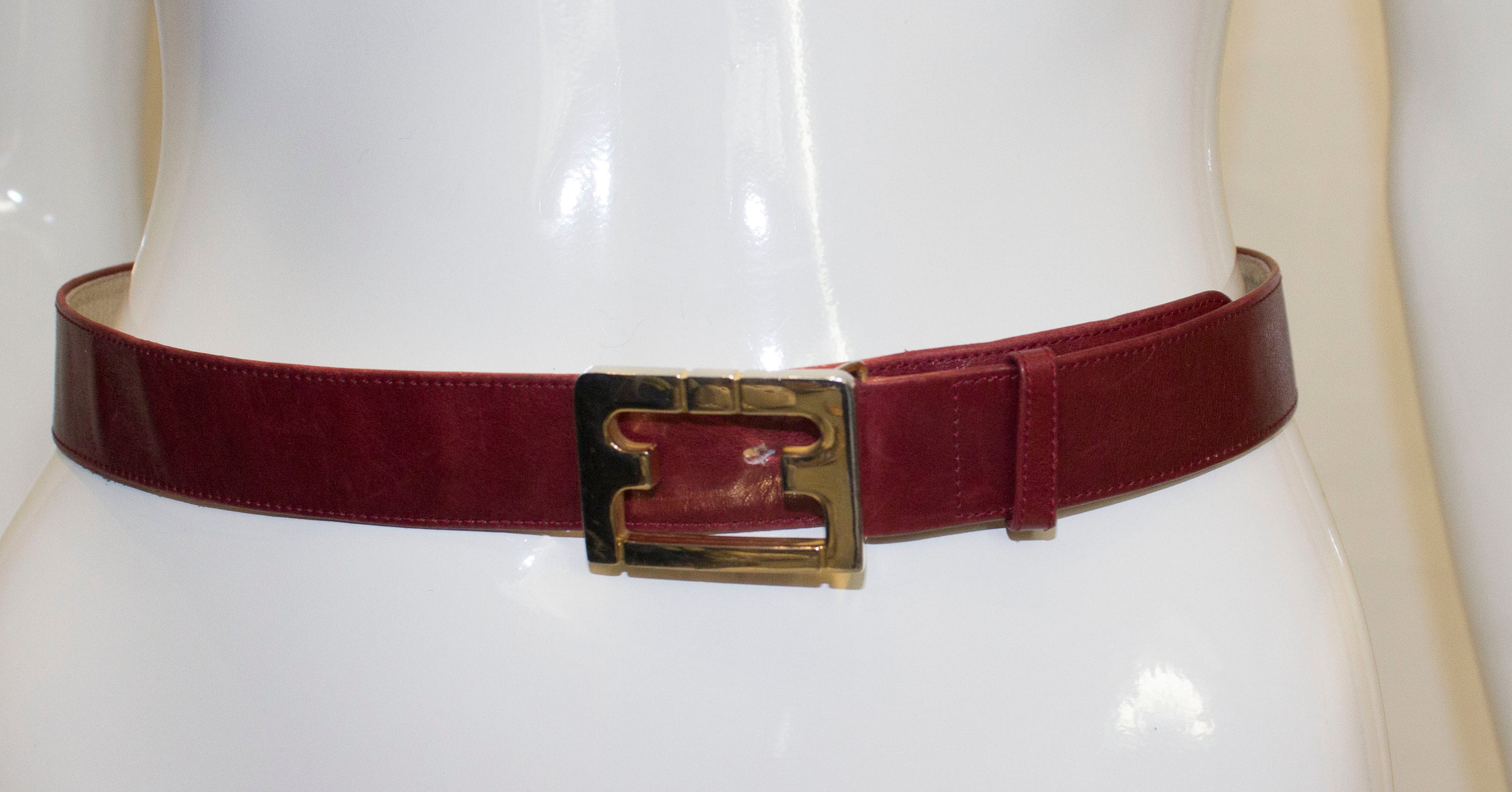 A Vintage Burgandy 1990s Ferragamo Leather Waist Belt - Etsy