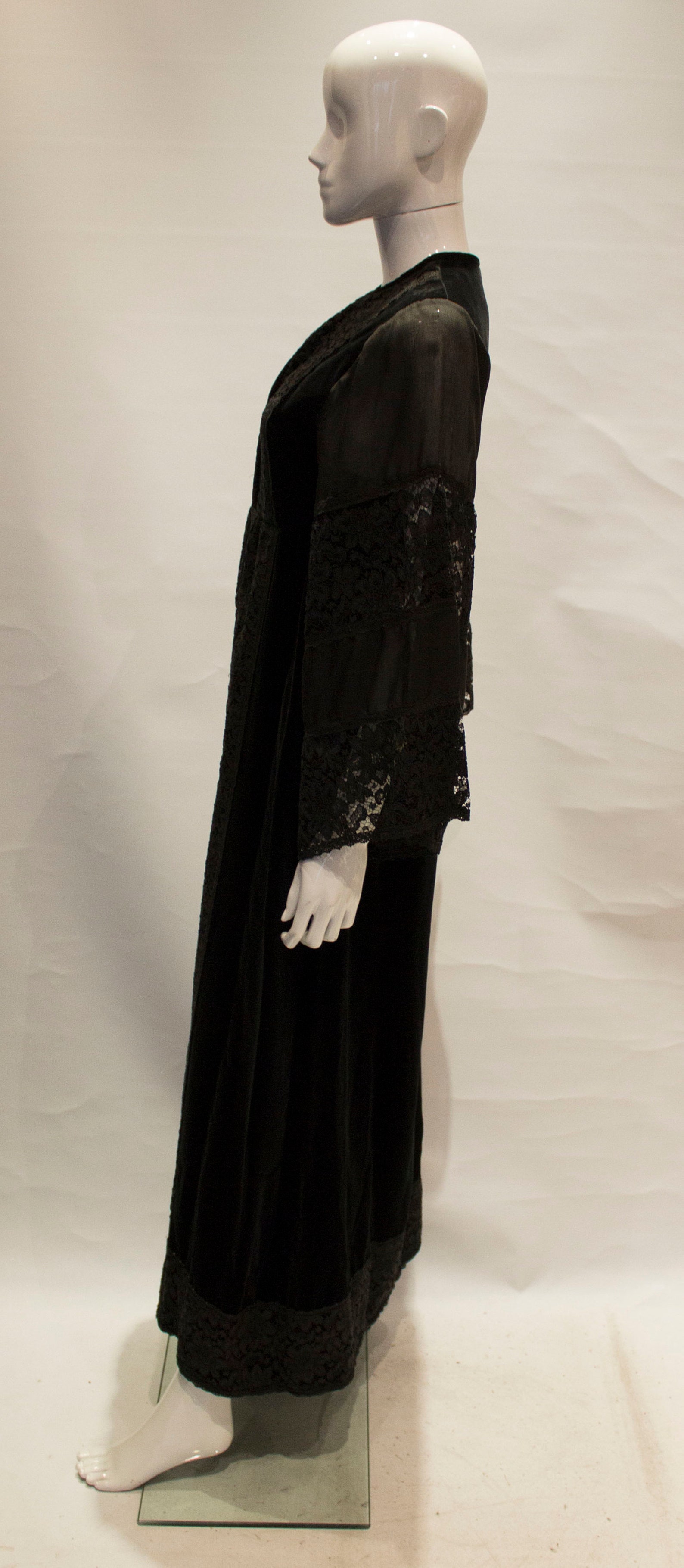 Vintage Angela Gore Black Velvet and Lace Evening Gown - Etsy