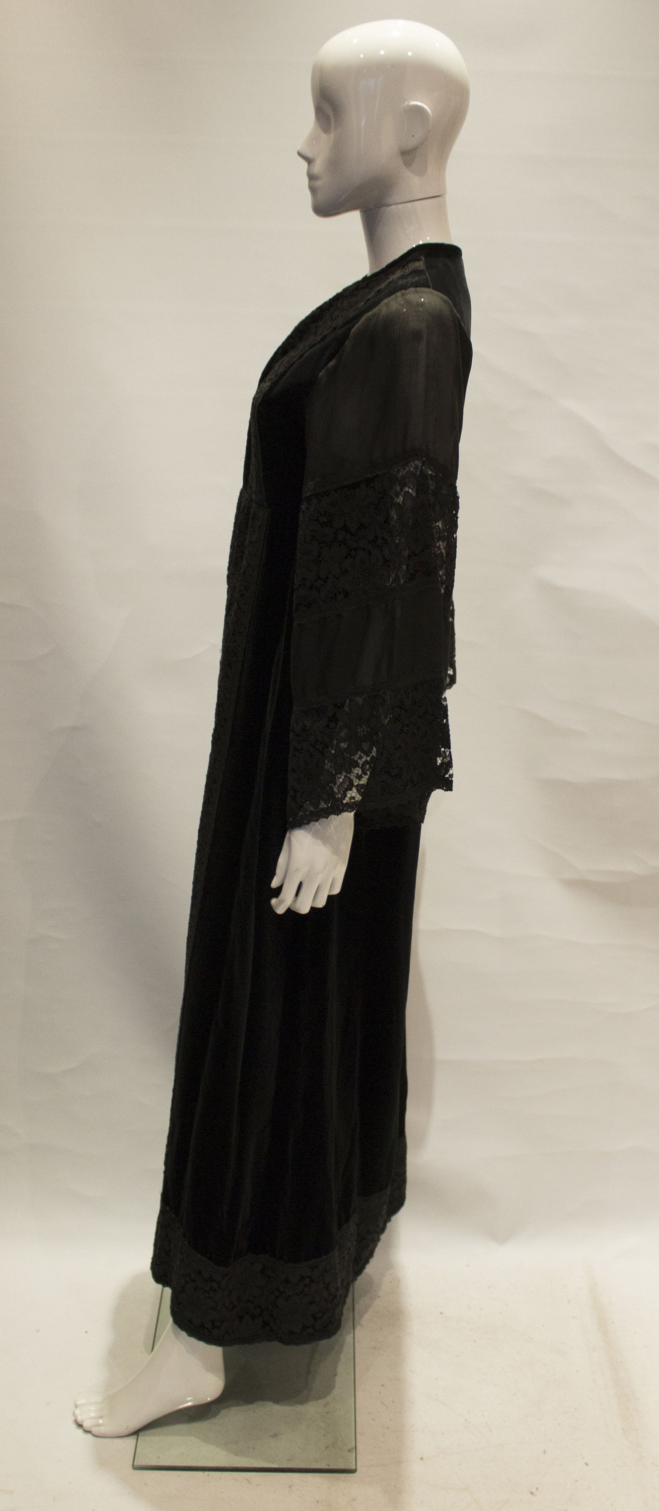 Vintage Angela Gore Black Velvet and Lace Evening Gown - Etsy