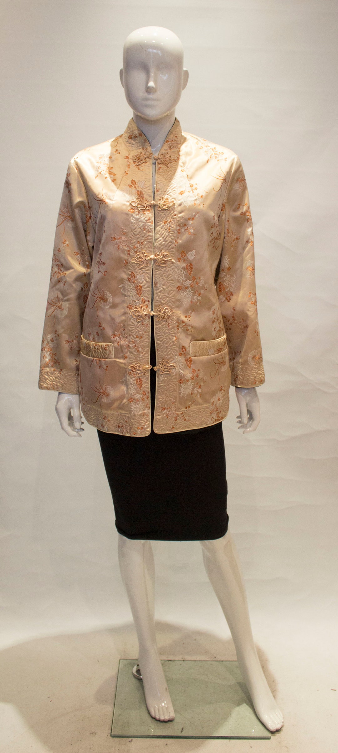 A Vintage 1960s Embroidered Chinese Jacket With Fur Lining - Etsy
