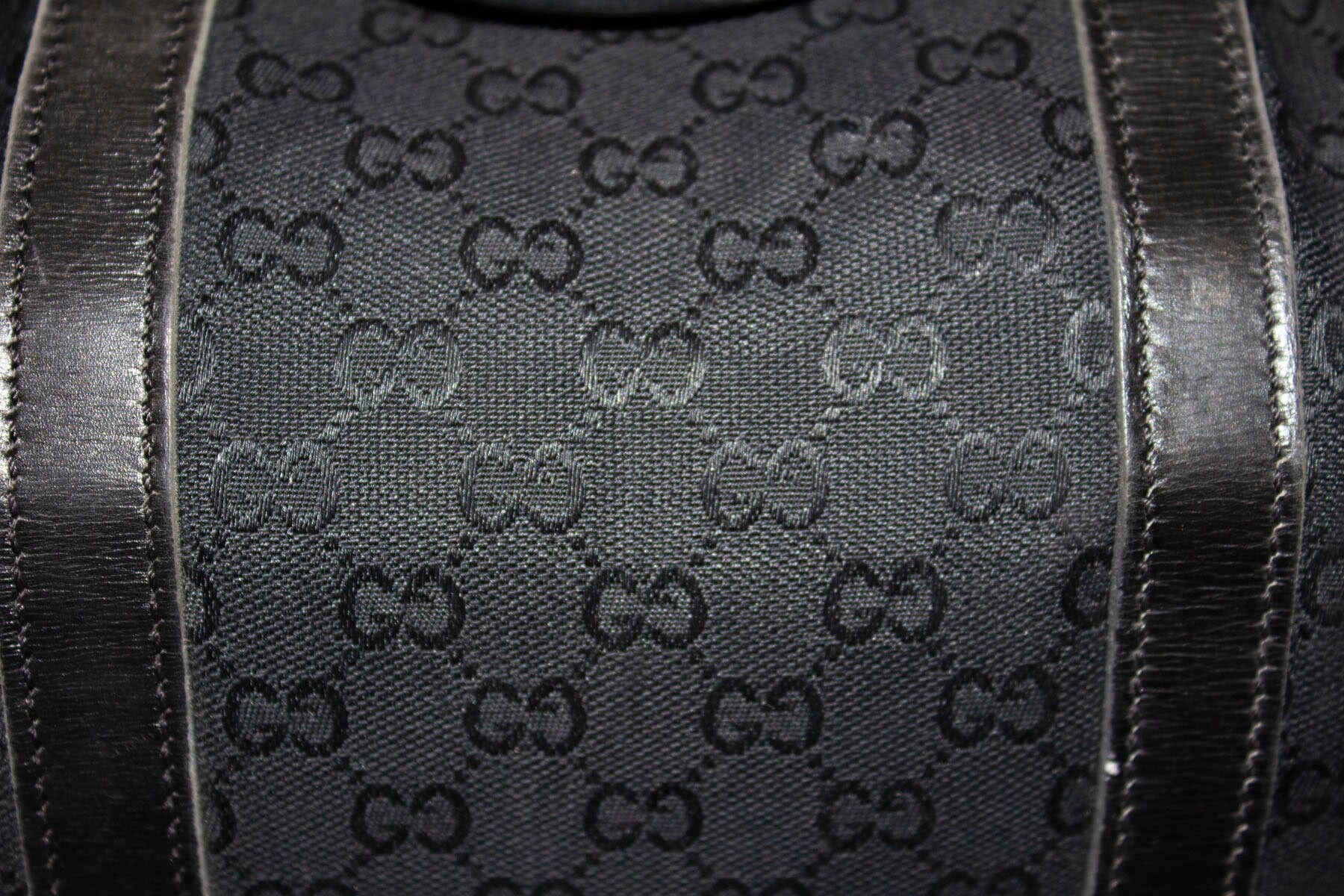 Vintage Gucci Black Fabric Barrel Bag - Etsy
