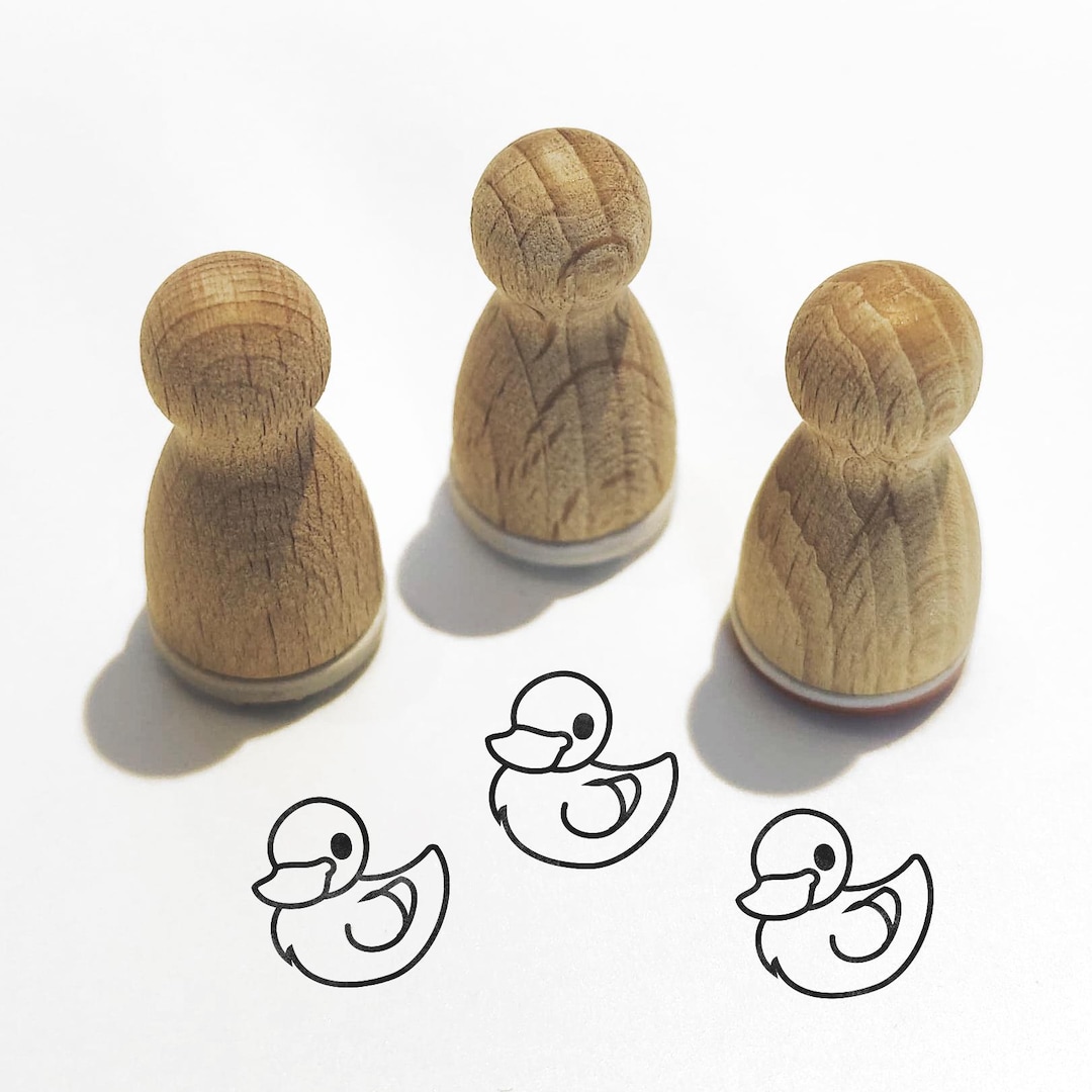 Mini Stamp Wood ella Duck Animal Motif Children's Stamp for Crafting ...