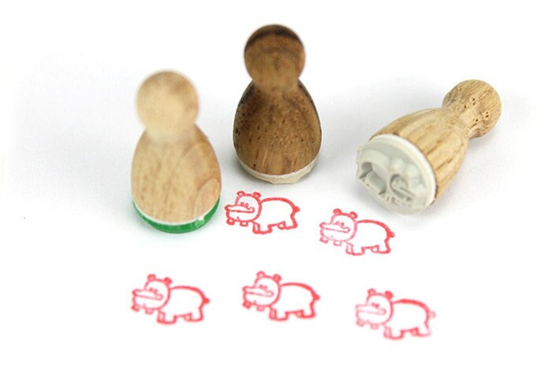 Mini Stamp hippopotamus Nora Motif Stamp Safari Hippo Zoo Animal Park ...