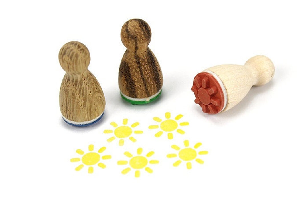 Stemplino Mini Stamp -sun- Mini Stamp Teacher Wood for Crafting Diary ...