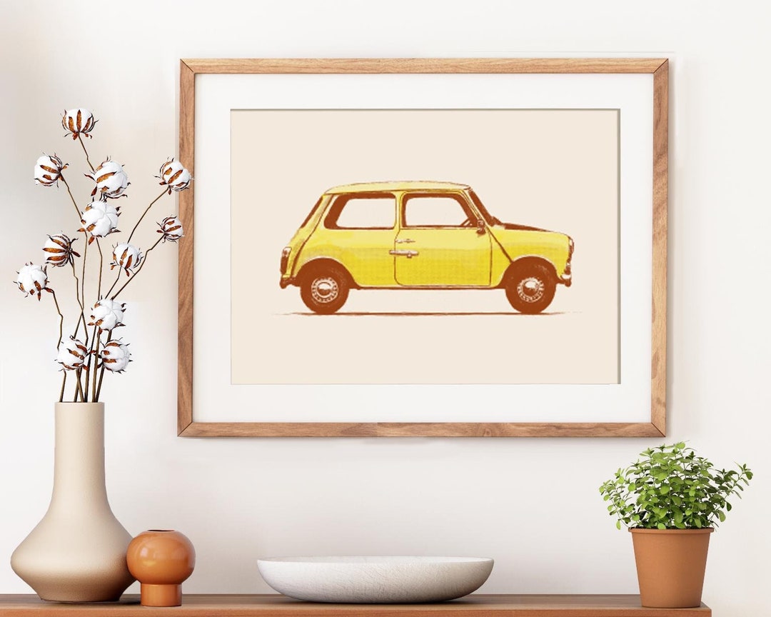 Vintage Poster Oldtimer Mini Mr.bean Artwork Wall Picture by Florent ...