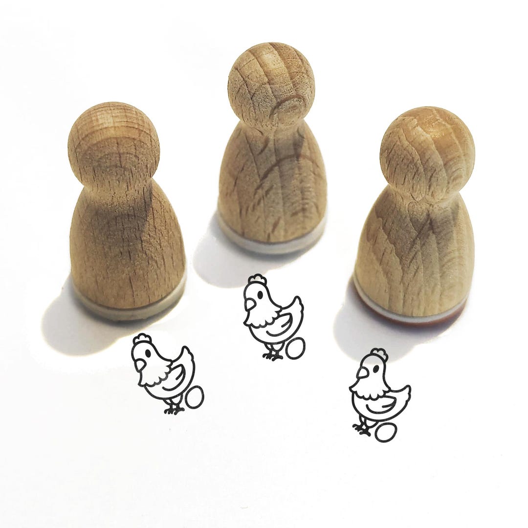 Mini Stamp Wood helga Chicken Animal Motif Children's Stamp for ...