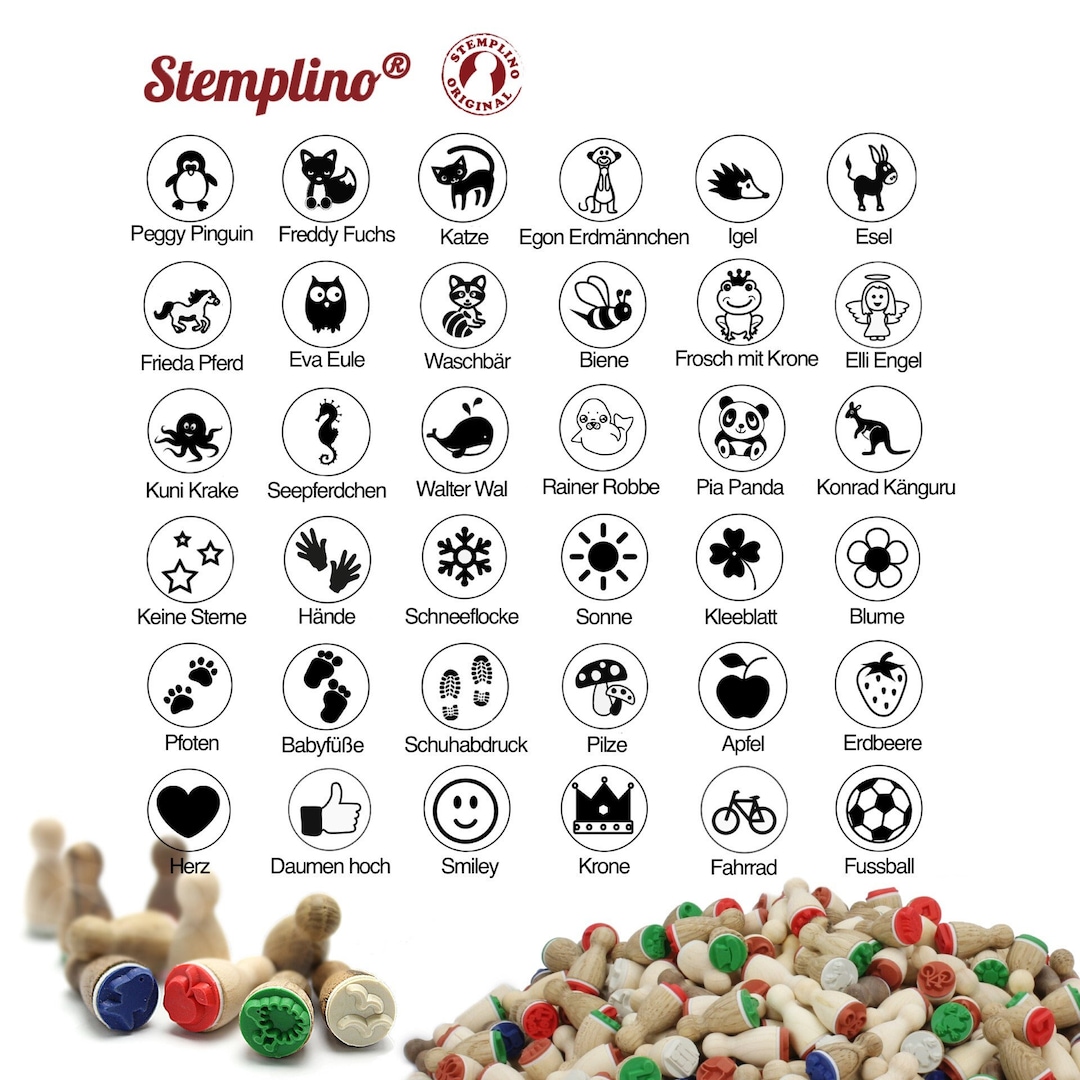 Stemplino Ministempel Bestseller Motiv Set Mini Stempel für - Etsy.de