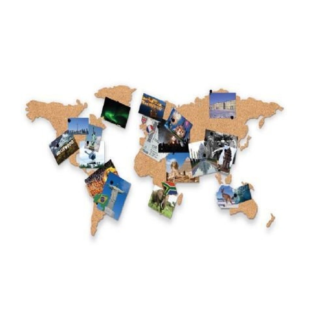 Cork World Pin Board - Cork World Map With Pin Europe Map Memo Board ...