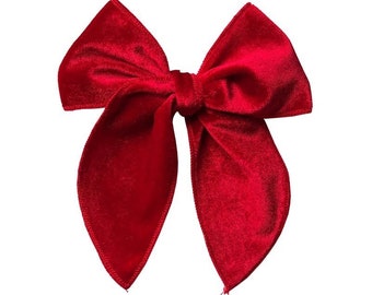 Large Red Velvet Bow - Etsy