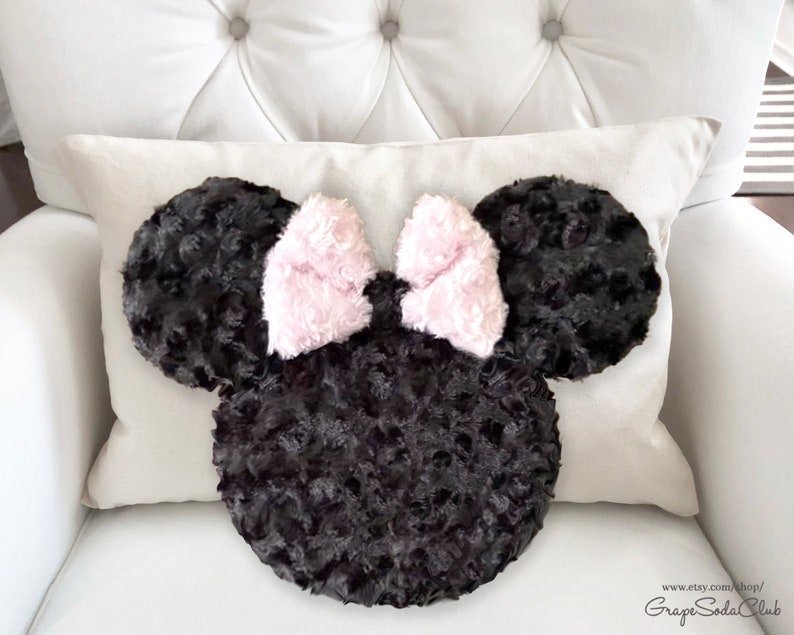 Minnie Mouse Inspired Pillow With Bow Disney Decorative - Etsy