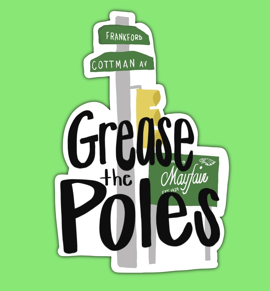 Philly Eagles: Grease the Poles Sticker - Etsy