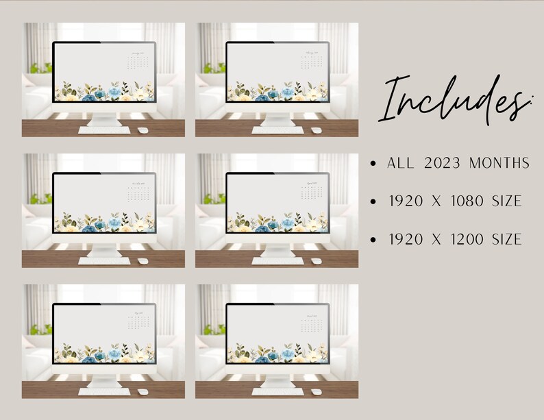 Floral Desktop Wallpaper - Etsy