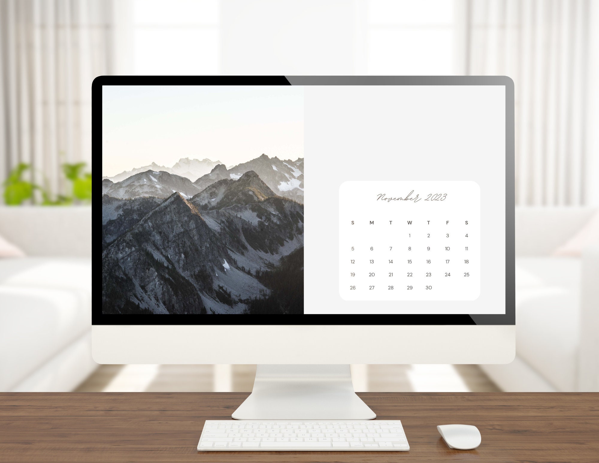 Desktop Computer Background - Calendar Mountain Views - Etsy