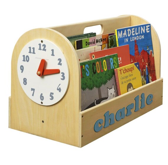 Personalised Kids Book Storage Box Natural Wood Portable - Etsy