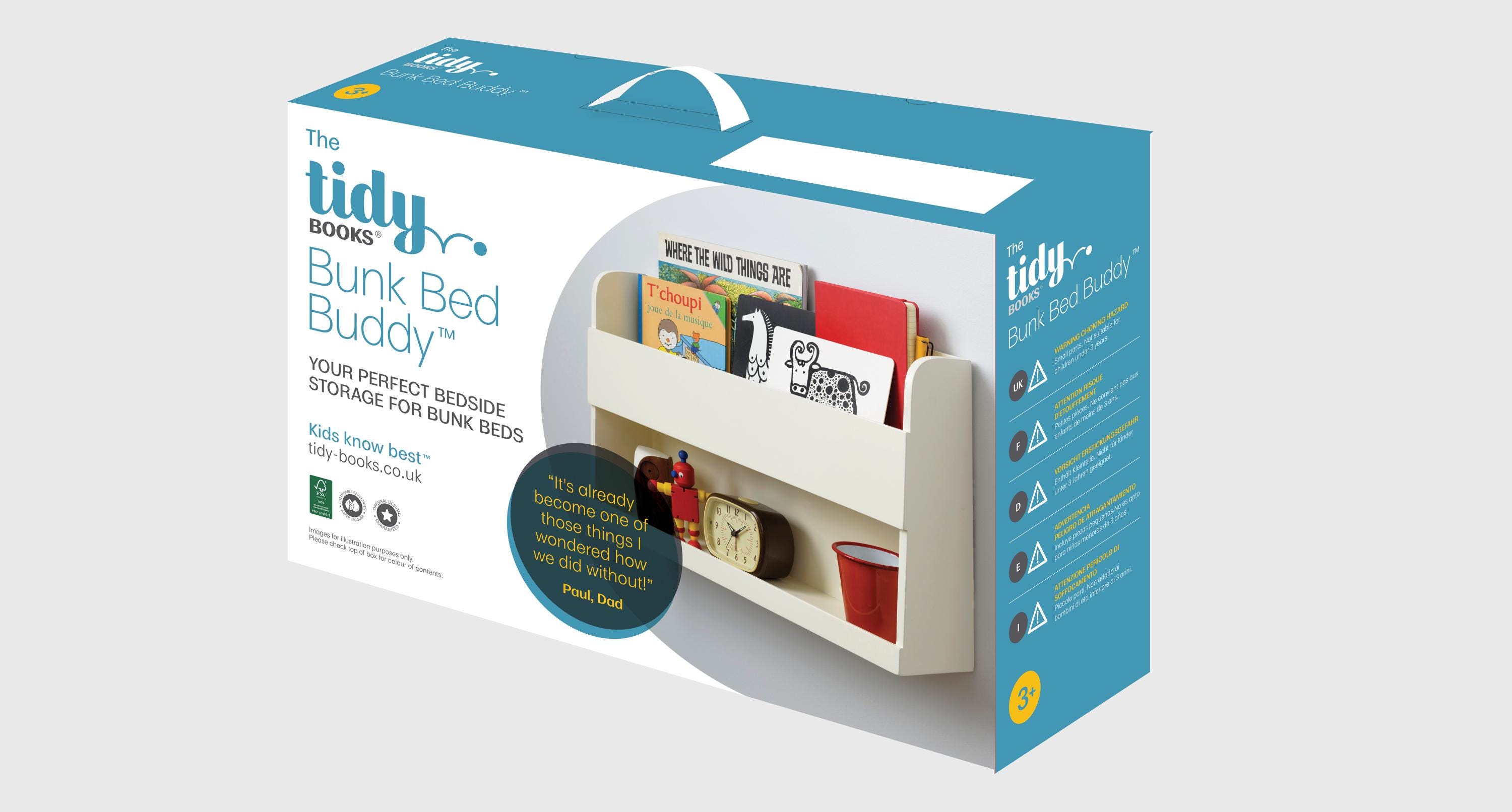 Personalised Bunk Bed Buddy Shelf – Tidy Books® the Original, Custom ...