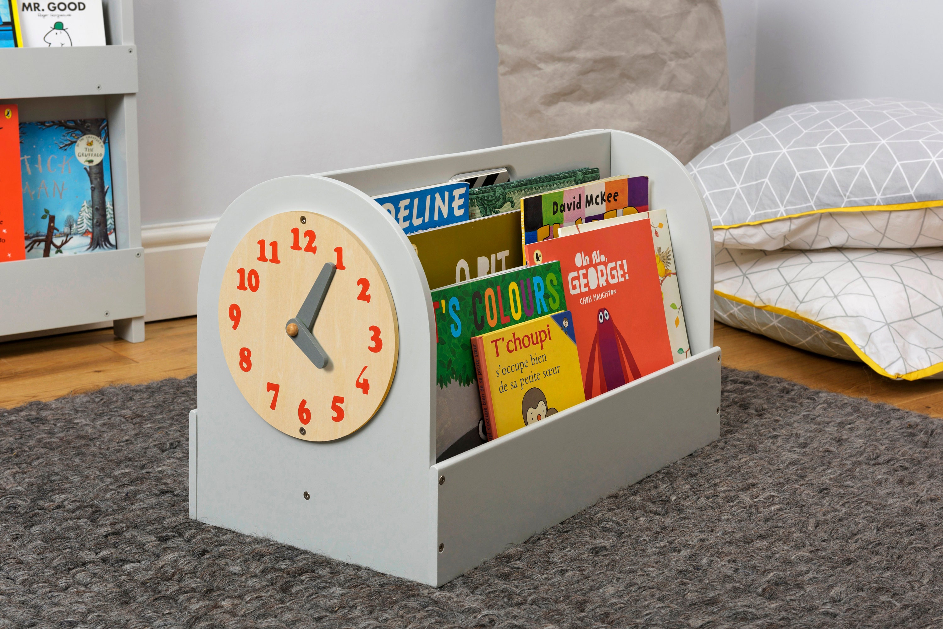 Childrens Book Box in Ivory Wood by Tidy Books. Portable Book Storage ...