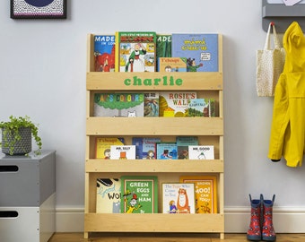 Tidy Books Personalised Childrens Bookcase Kids Gift Idea the Original Gets Kids Reading Handmade Eco Friendly Wood Natural Etsy