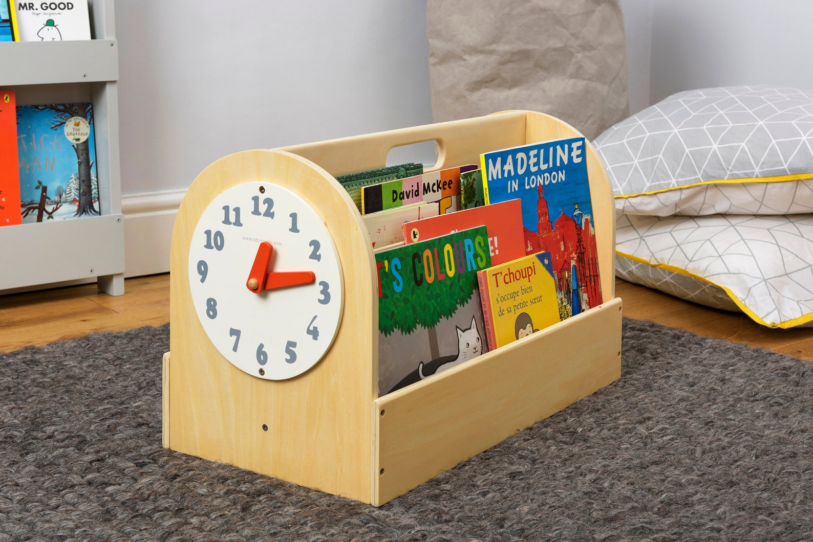 Children’s Book Box in Ivory Wood by Tidy Books. Portable Book Storage ...
