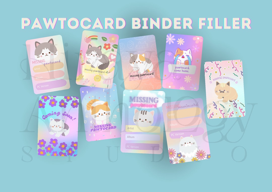 PHOTOCARD BINDER Placeholder Filler Digital Printable - PAWTOCARD ...