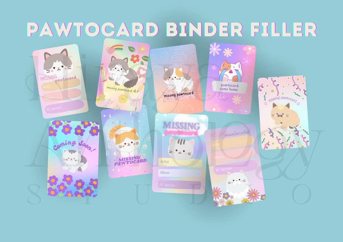 PHOTOCARD BINDER Placeholder Filler Digital Printable - Etsy