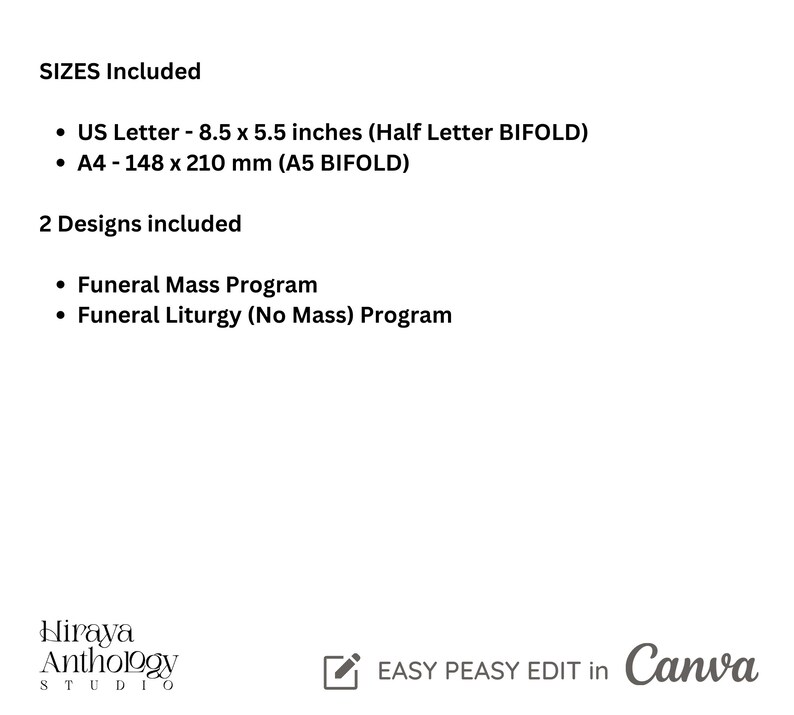 Catholic FUNERAL Program Mass Order of Rites Editable TEMPLATE ...