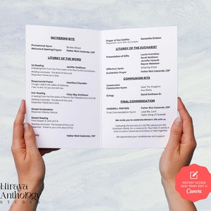 Peace Lily Catholic FUNERAL Mass Program, Funeral Liturgy, Final ...