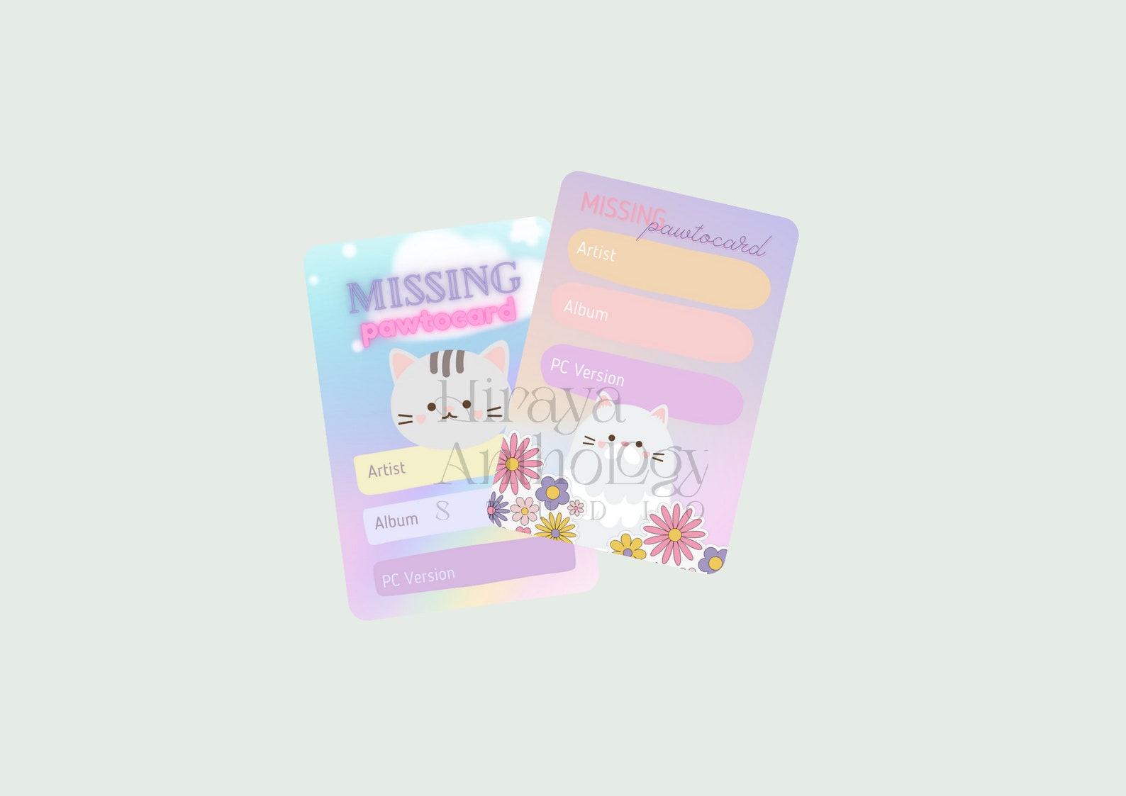 PHOTOCARD BINDER Placeholder Filler Digital Printable - PAWTOCARD ...