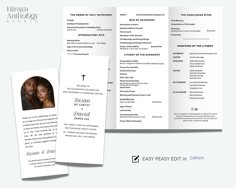 CATHOLIC Wedding Program Template (editable in Canva) - Order of the ...