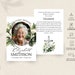 Editable Peace Lily Prayer Card Funeral Memorial, Printable Memorial ...