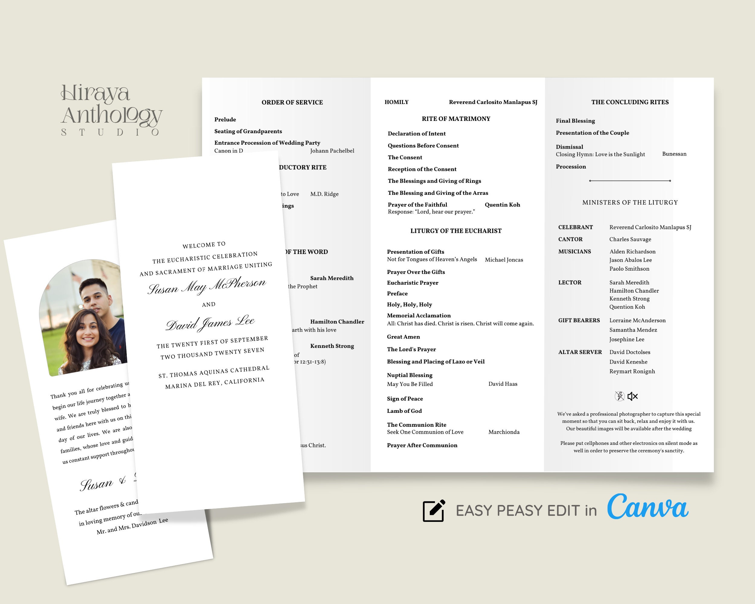 CATHOLIC Wedding Program With Mass - the Order of Celebrating Matrimony ...